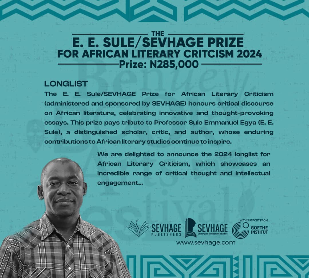 SEVHAGE PRIZES 2024: LONGLIST REVEAL AND SPOTLIGHT ON THE E.E. SULE ...